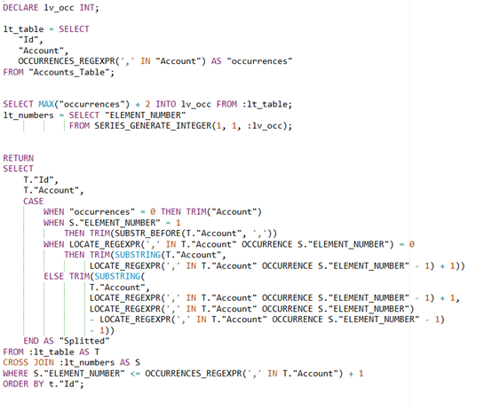 Splitting Comma-Separated Lists into Rows in SAP Datasphere with SQLScript